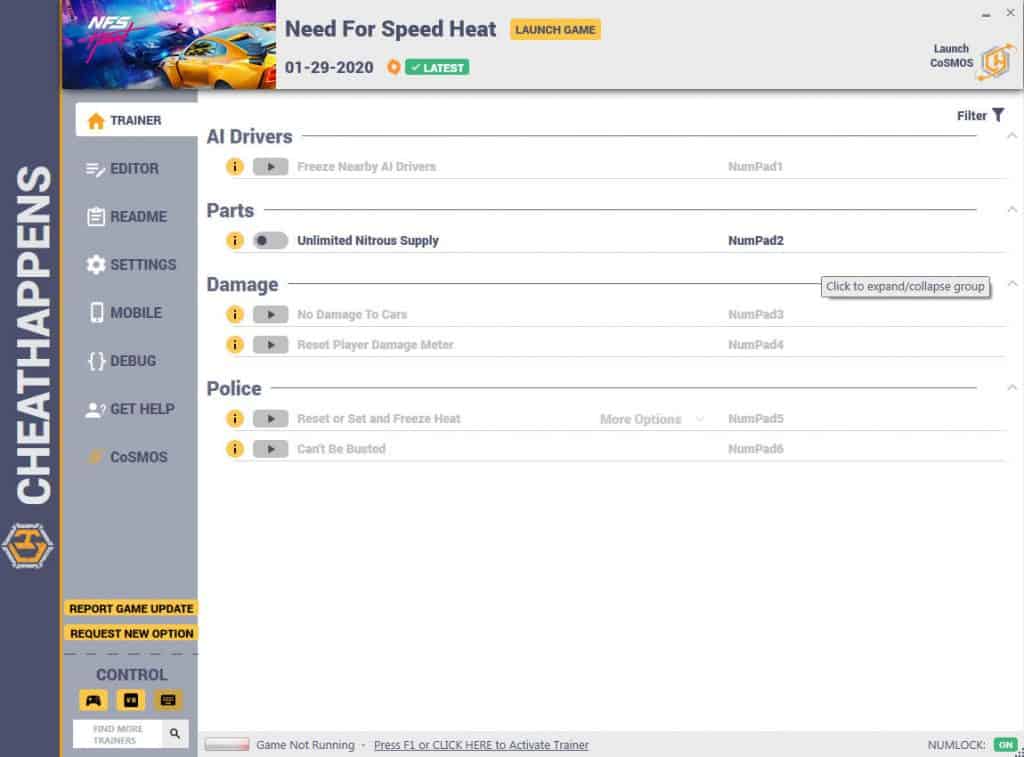 Need for Speed Heat Trainer +7 - Download trainer free