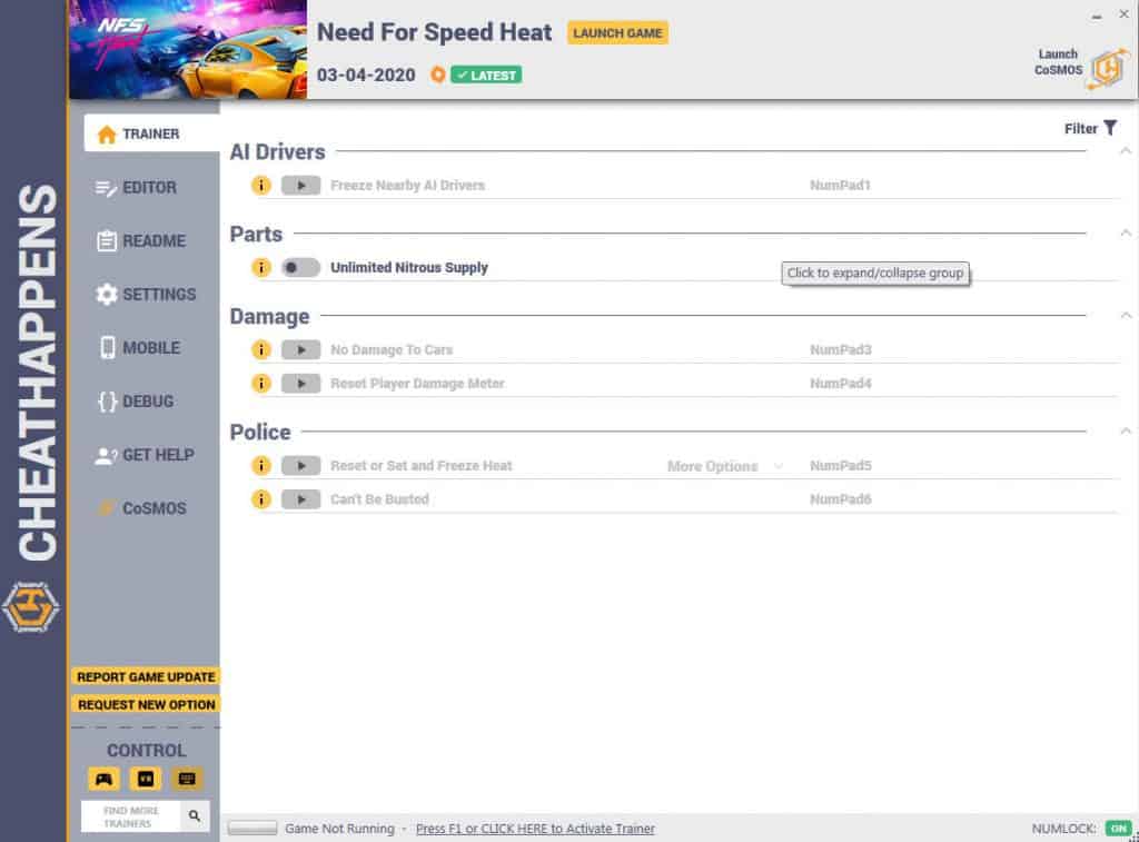 Need for Speed Heat Trainer +7 - Download trainer free